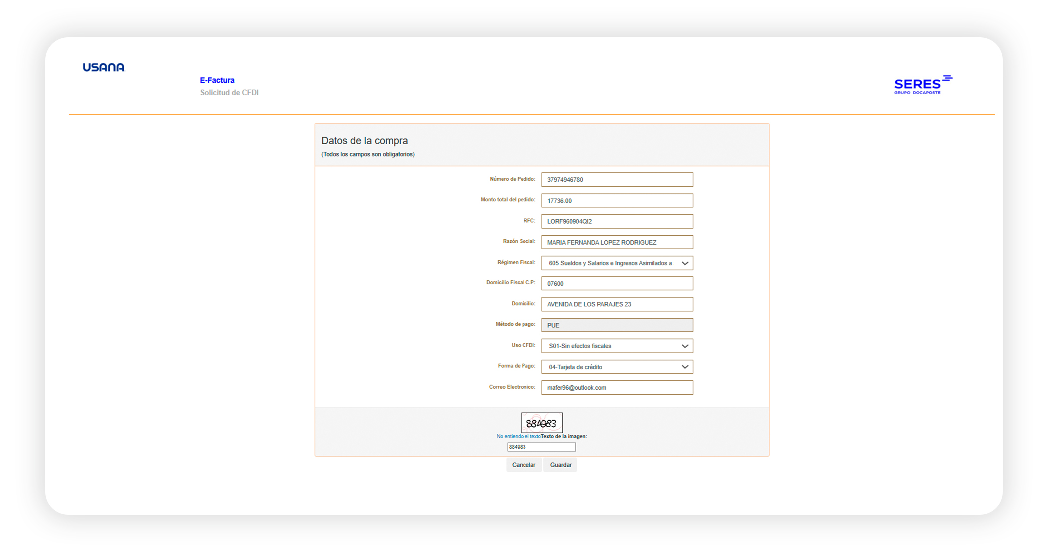 Facturación USANA - Hola USANA